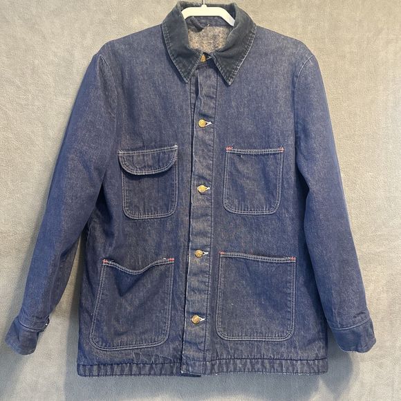 Wrangler | Jackets & Coats | Vtg Wrangler Blue Bell Denim Jacket Chore Coat Blanket Lined ...